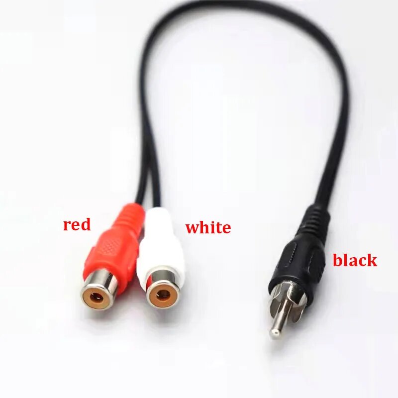 RCA кабель разветвитель 2 RCA black red white