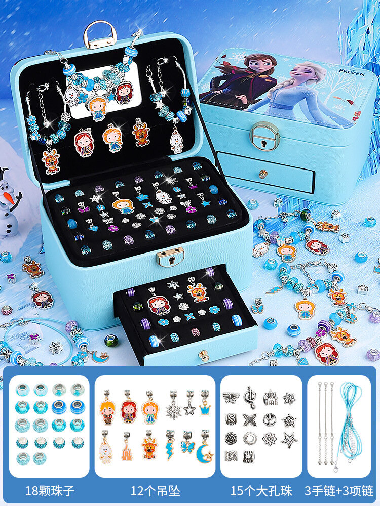 Подарочная коробка с детской бижутерией Disney, коробка с подарком принцессы Эльзы из Холодного сердца, игрушка для маленькой девочки, горячая распродажа в торговом центре