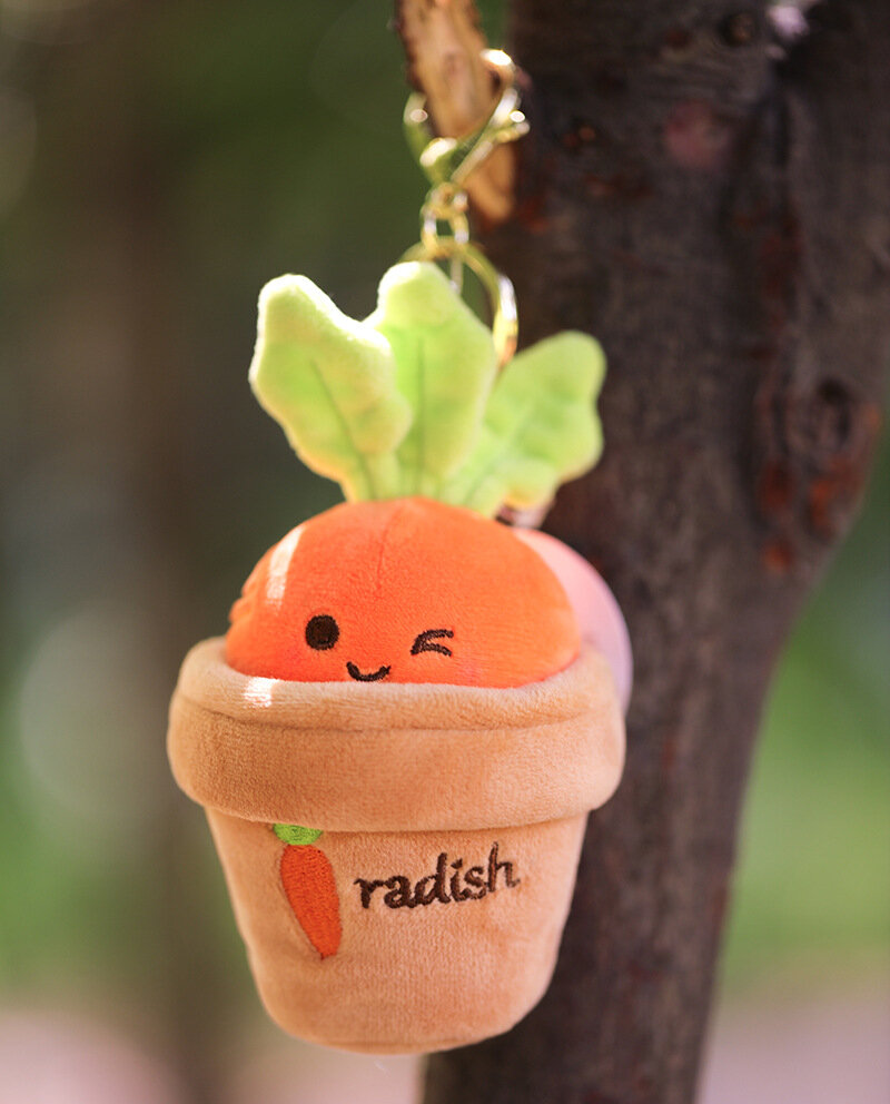 Оригинальная нишевая игрушка в горшке с морковкой, плюшевый ключ-брелок, подвеска, кукла, украшение для рюкзака, рождественский подарок
