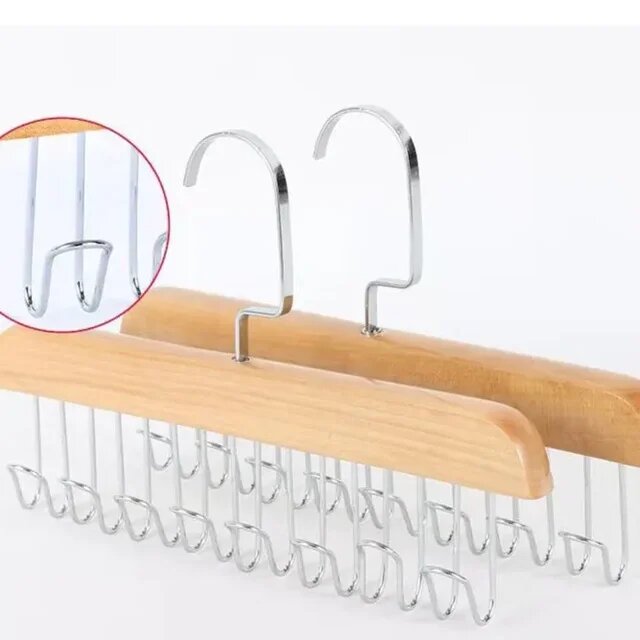 Деревянная многофункциональная вешалка для носков и брюк 1pc, Log color