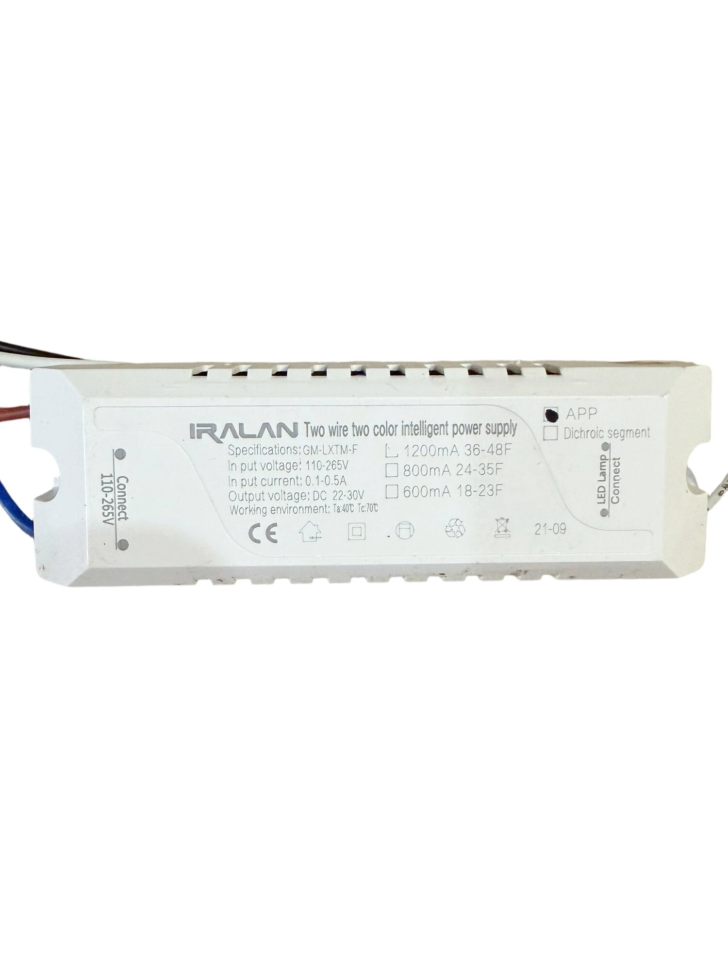 Контроллер IRALAN для LED светильников 800-4500 мА Белый, 1200mA