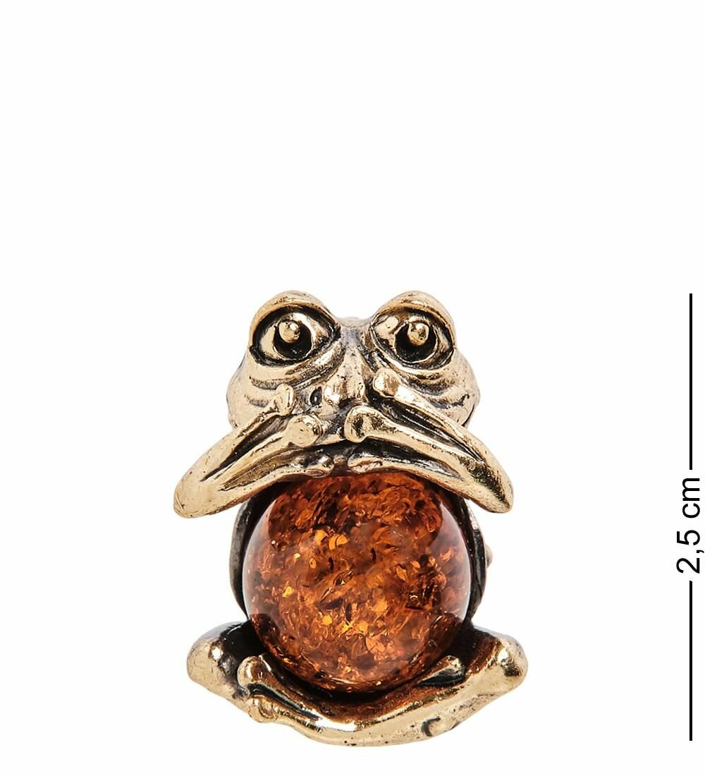 Фигурка Лягушка не скажу (латунь, янтарь) A2163642 Народные промыслы, бронзовый