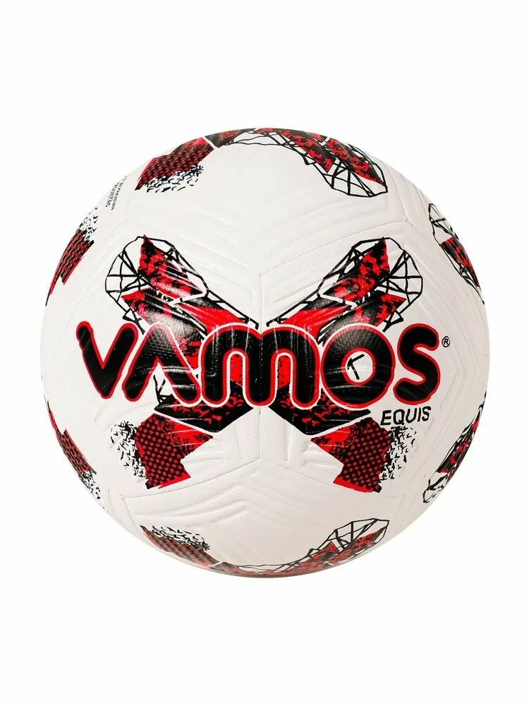 Мяч футбольный размер 4 VAMOS EQUIS 12 P, Мяч ф/б №4 VAMOS EQUIS 12 P, красно-белый, бутил