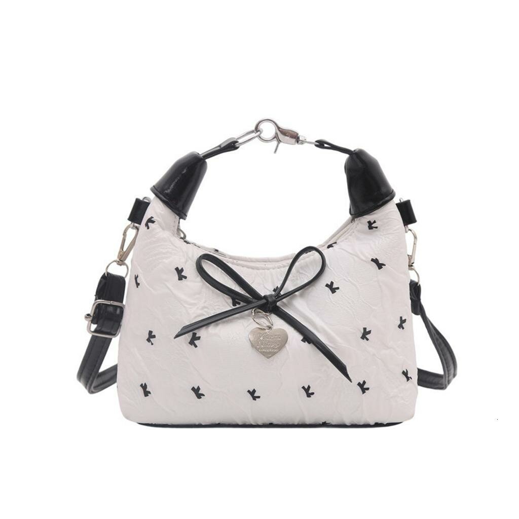 Текстурированная сумка через плечо с круглым декором, Белый