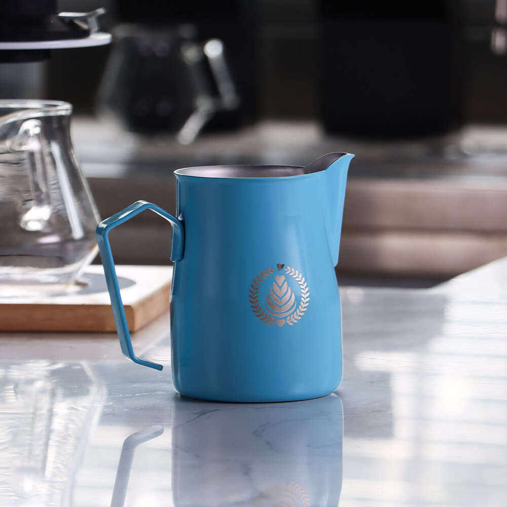 ✅Длинный носик итальянского кофейного молочного вспенивателя из нержавеющей стали, большой кувшин для латте-арта, кувшин с краном, чашка для латте-арта, чашка для вспенивания молока с тефлоновым покрытием