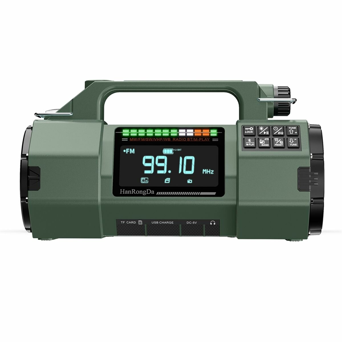 HanRongDa Новый Радиоприемник HRD-908 С Ручным Управлением На Солнечных Батареях B