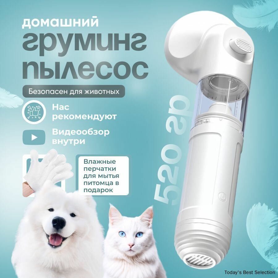 Пылесос для груминга и вычесывания кошек и собак