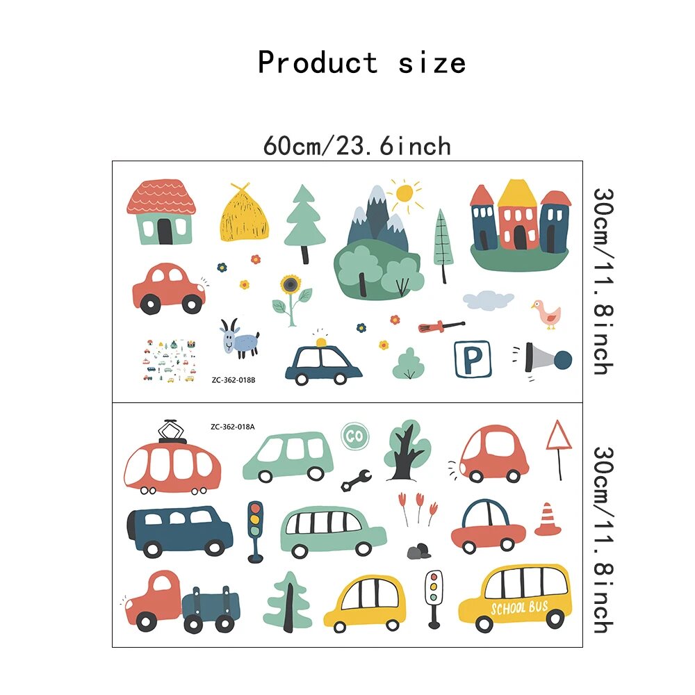 Наклейки На Стену С Изображением Городских Транспортных Средств Для Детской Комнаты, Экологически Чистые, Съемные