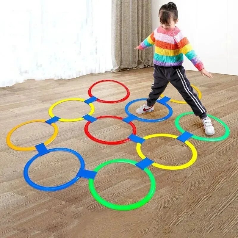 Новые уличные детские забавные спортивные игрушки для физической подготовки, плед, набор колец для прыжков, игра, 10 кругов