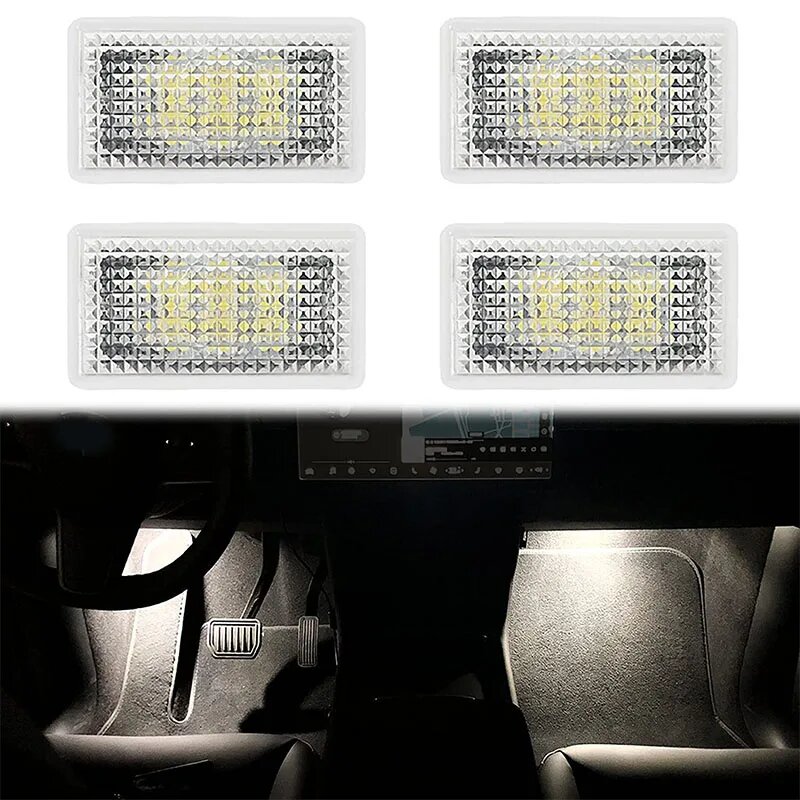 Ультраяркая Светодиодная Подсветка Салона Для Tesla Model 3 Y S X, Лампа Для Освещения White, 2PCS