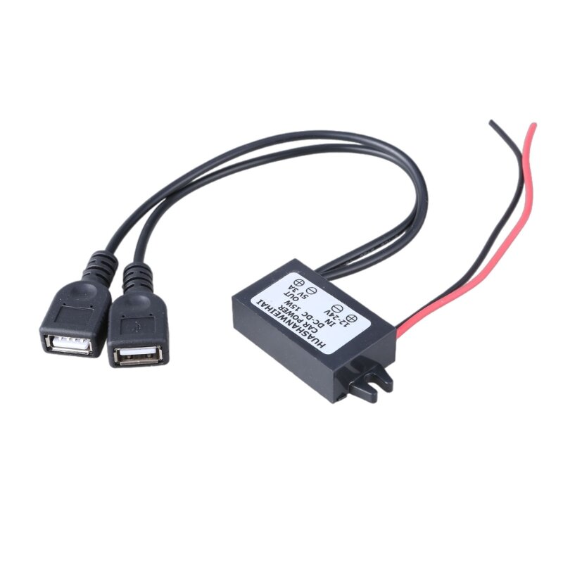 Понижающий адаптер питания DC12-24V-5V3A с Двойным USB-эффективным модулем для преобразования напряжения от 12V-24V до 5V3A