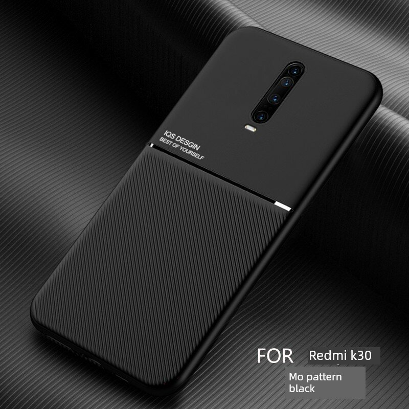 Магнитный чехол для Redmi K30 - Черный с узором, износостойкий и противоскользящий