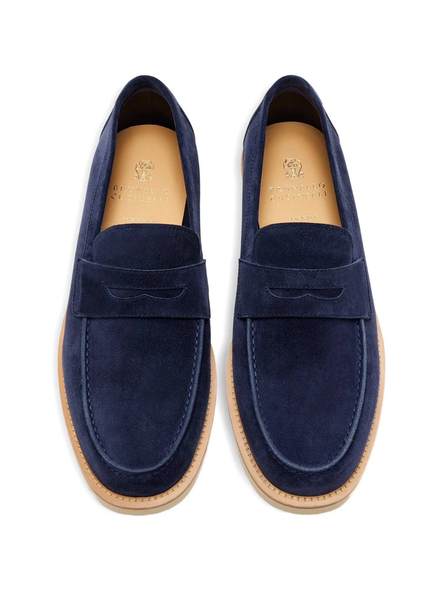 Лоферы BRUNELLO CUCINELLI Penny loafers, размер 45, синий — фото 1