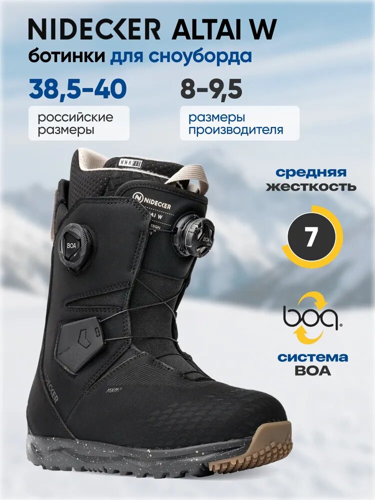 Ботинки сноубордические женские NIDECKER ALTAI W (25/26) Black/черный