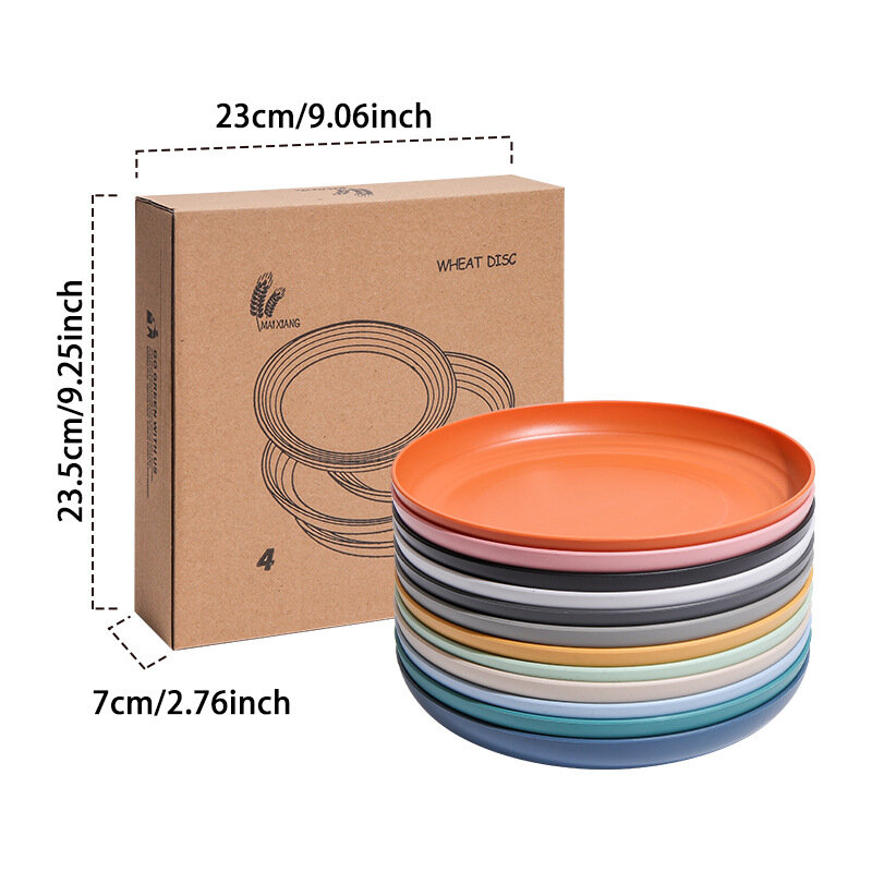Тарелка из пшеничной соломы Amazon TK, тарелка для отеля, тарелка для фруктов, домашняя тарелка для салата в скандинавском стиле, пластиковая тарелка из PP