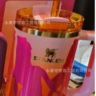 Горячая продажа: автомобильная кружка Stanley Floral Series 40 унций, 304 нержавеющая сталь, с ручкой, термоизолированная кружка