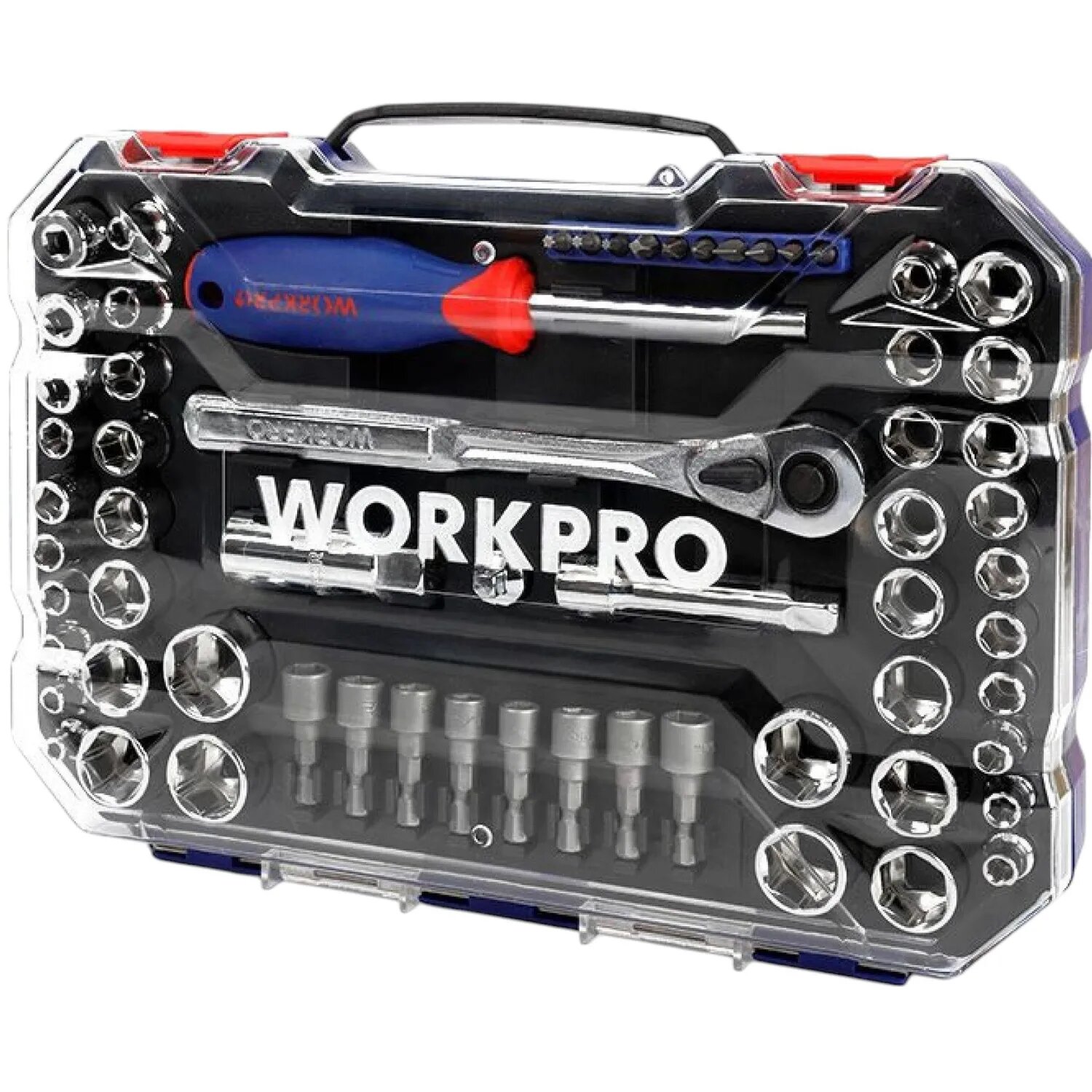 Набор инструментов 63пред.(метр. и дюймовый инструмент 3/8+1/4), WP202566