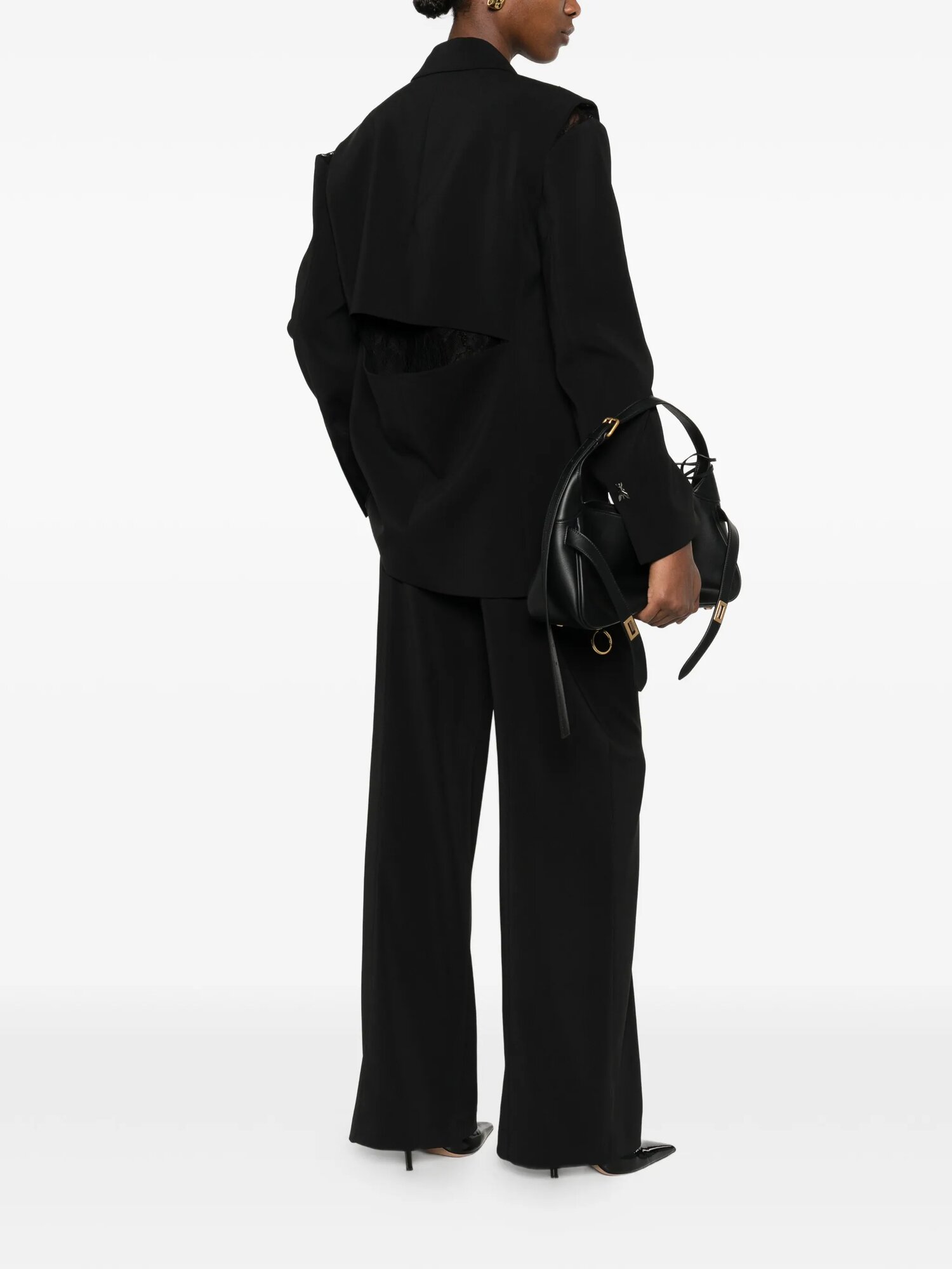 Куртка PATRIZIA PEPE Oversized crepe blazer, размер 38, black/black — фото 1