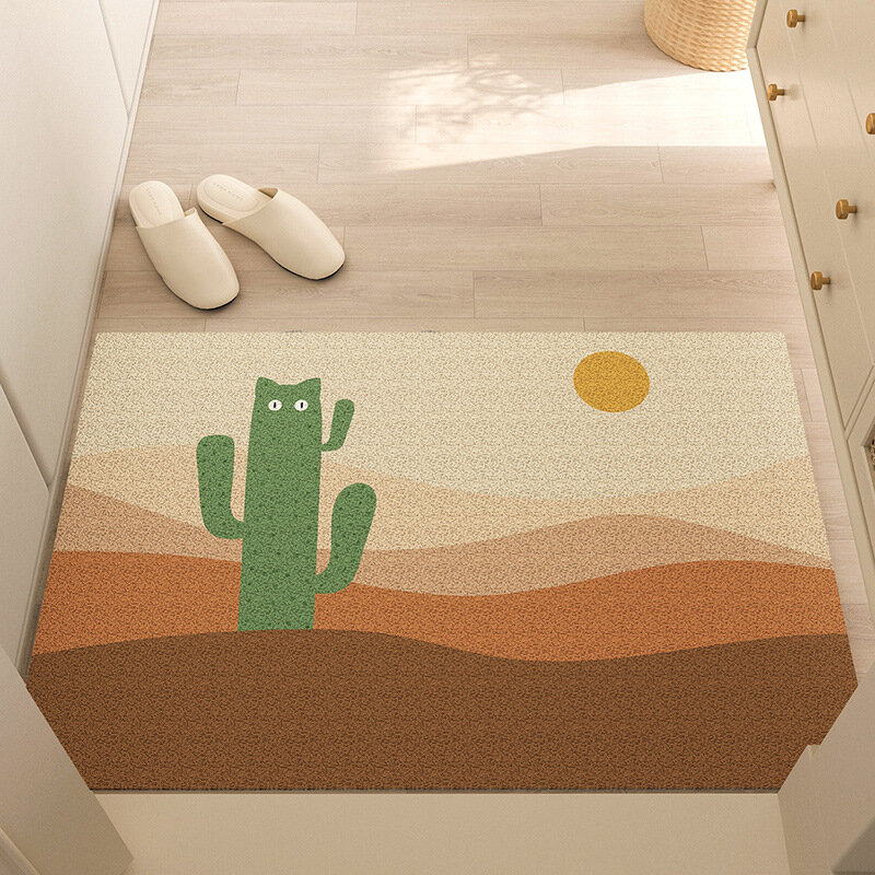 Коврик для ног с шелковым кольцом в японском стиле, дверной грязеотталкивающий, простой в уходе коврик для ног, бытовой