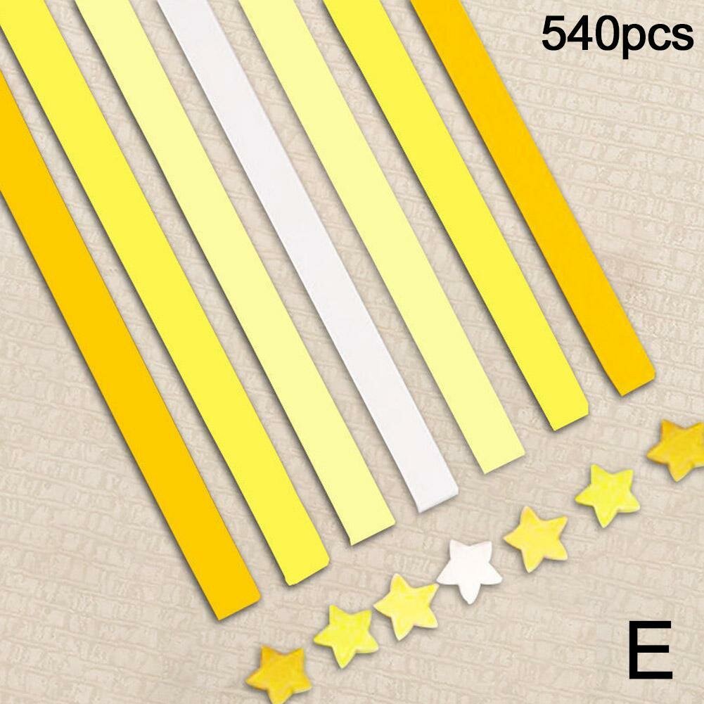 540 Sheets Origami Stars Papers Double Sided Lucky Colorful Star Strips 27 Colors Decor Folding T1R2
