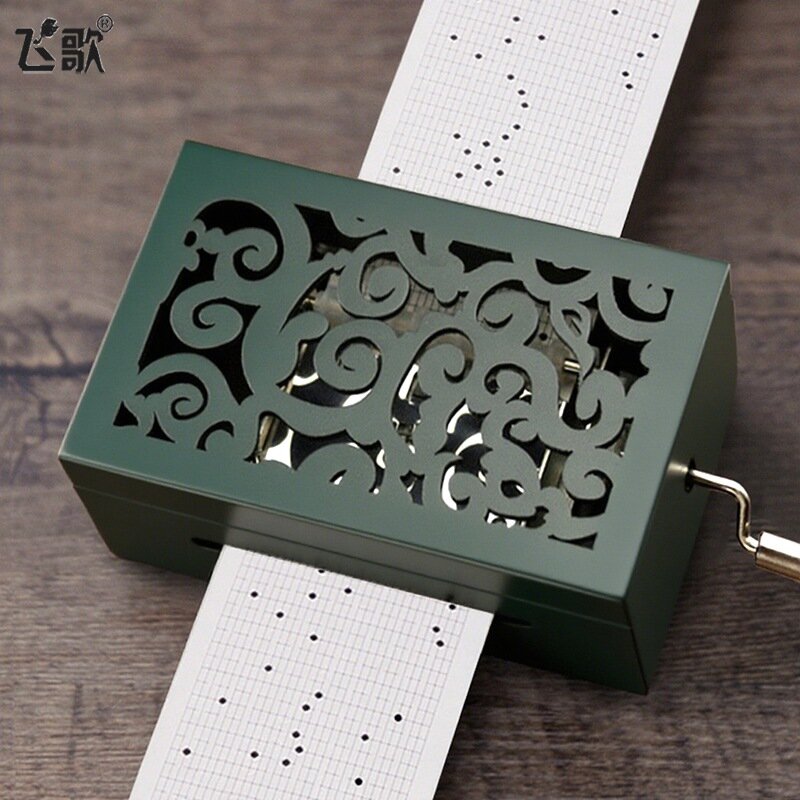 Музыкальная шкатулка Feige 15/30 тонов с ручным приводом и нотами, винтажная деревянная DIY шкатулка с восемью тонами, креативный подарок DIY