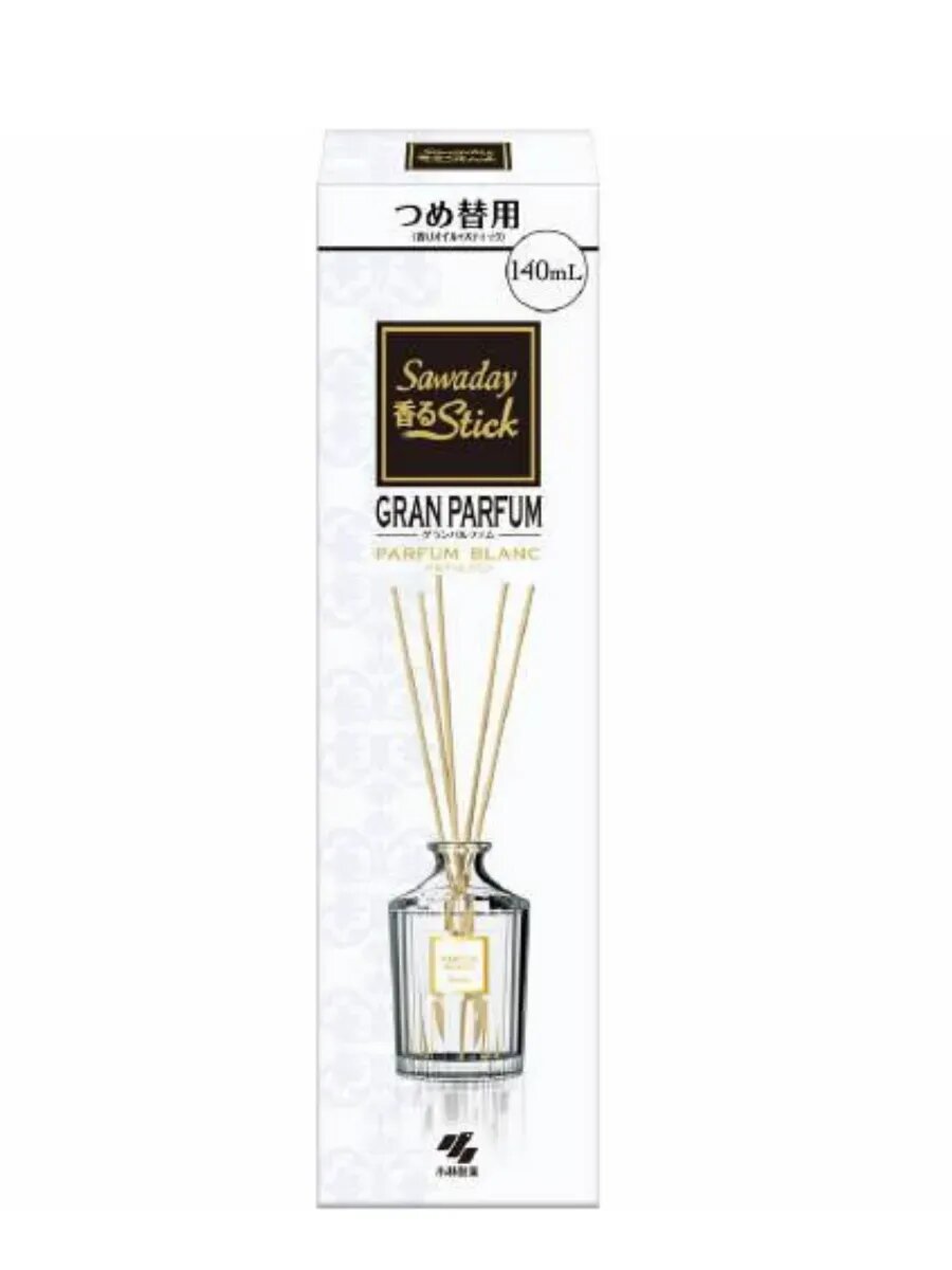 Ароматический диффузор для дома с палочками Kobayashi Gran Parfum Blanc, 2 наполнителя по 70 мл