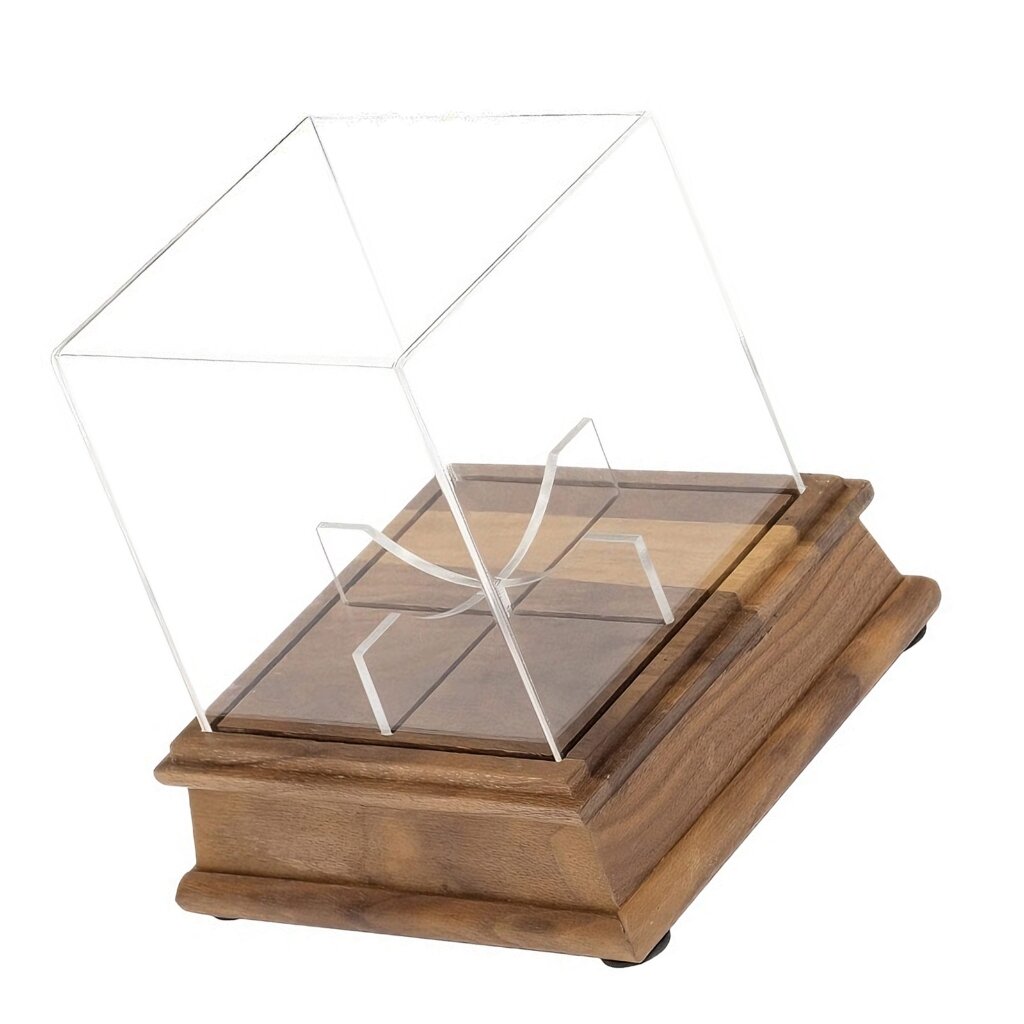 Акриловая и деревянная витрина для бейсбольного мяча с автографом, простая сборка, выставочный шкаф с фирменным мячом