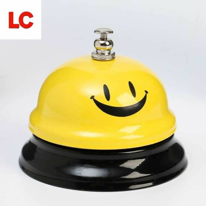 Звонок настольный на ресепшен металлический "Смайл", 6 х 7.5 см