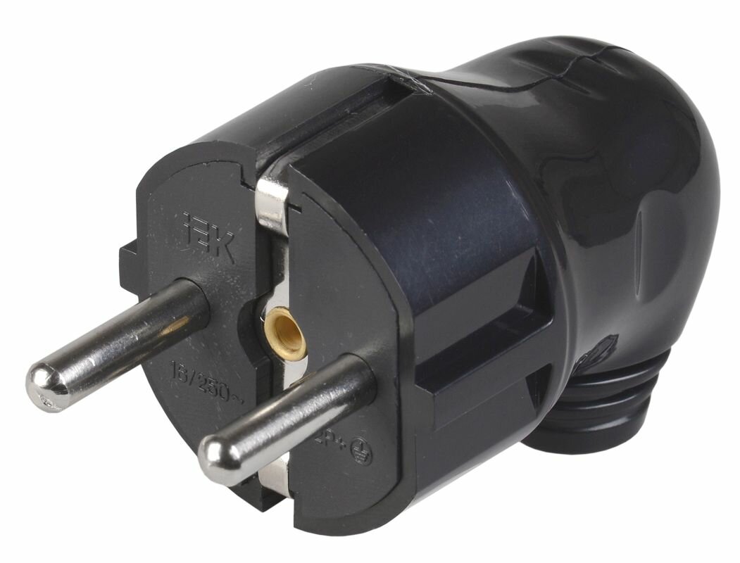 Евровилка IEK номинальный ток 16 А, штепсельный разъем типа CEE 7/4, черный