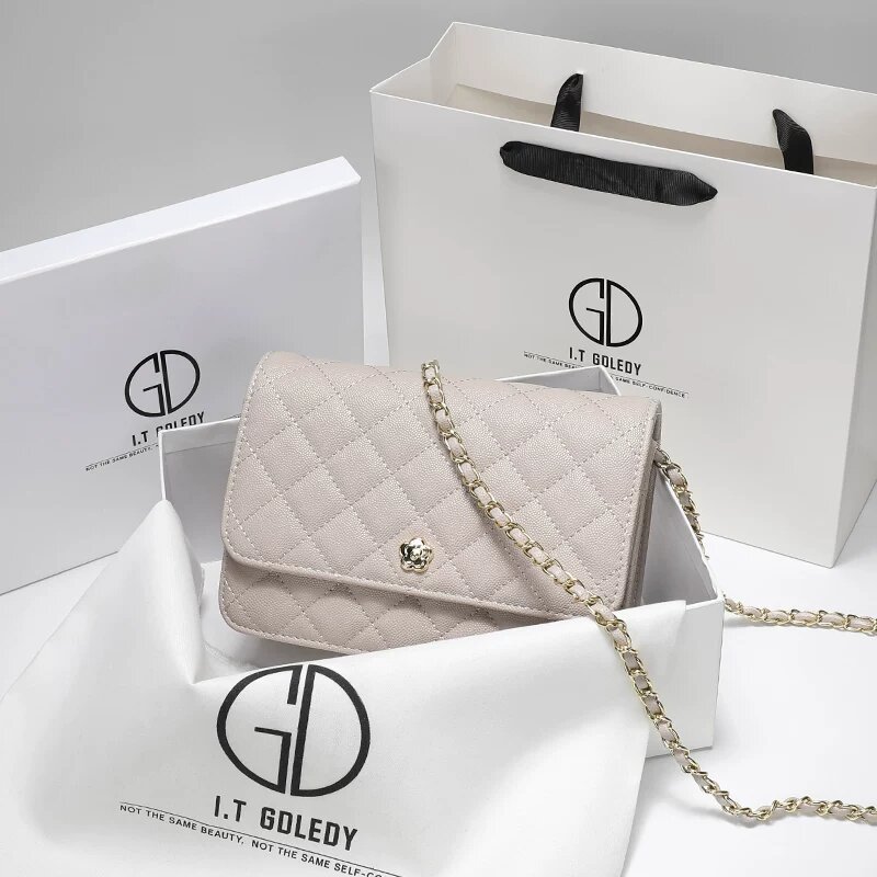 Сумка из натуральной кожи IT GDLEDY в стиле Chanel для женщин 2025 года, новая зимняя сумка через плечо, практичный подарок на день рождения