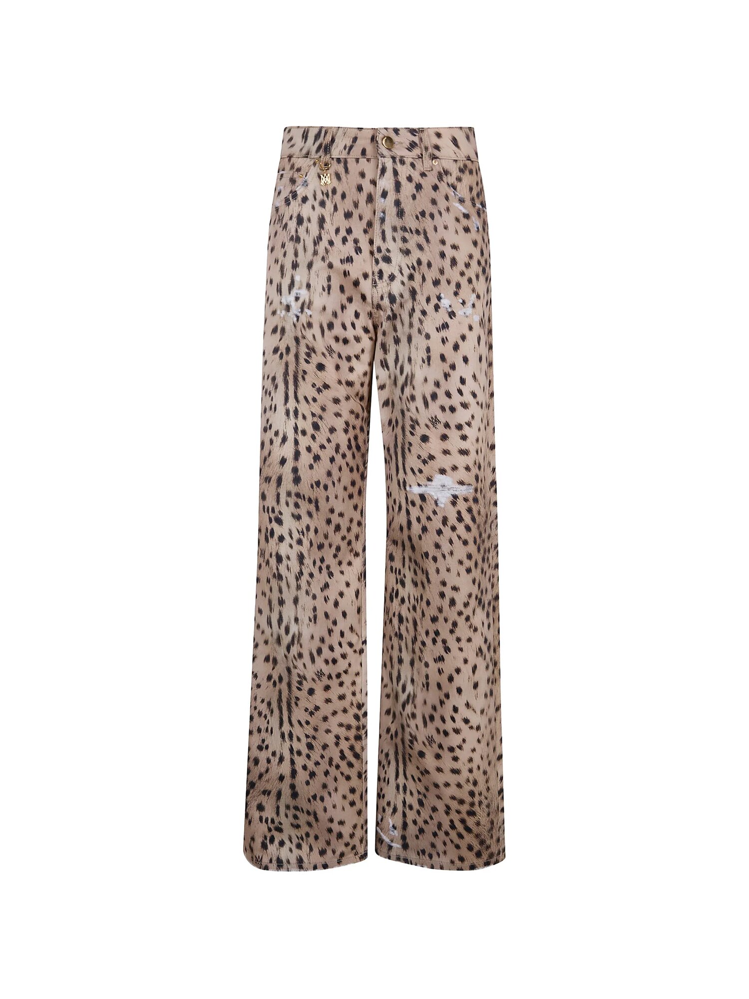 Джинсы Animal-print wide-leg jeans 