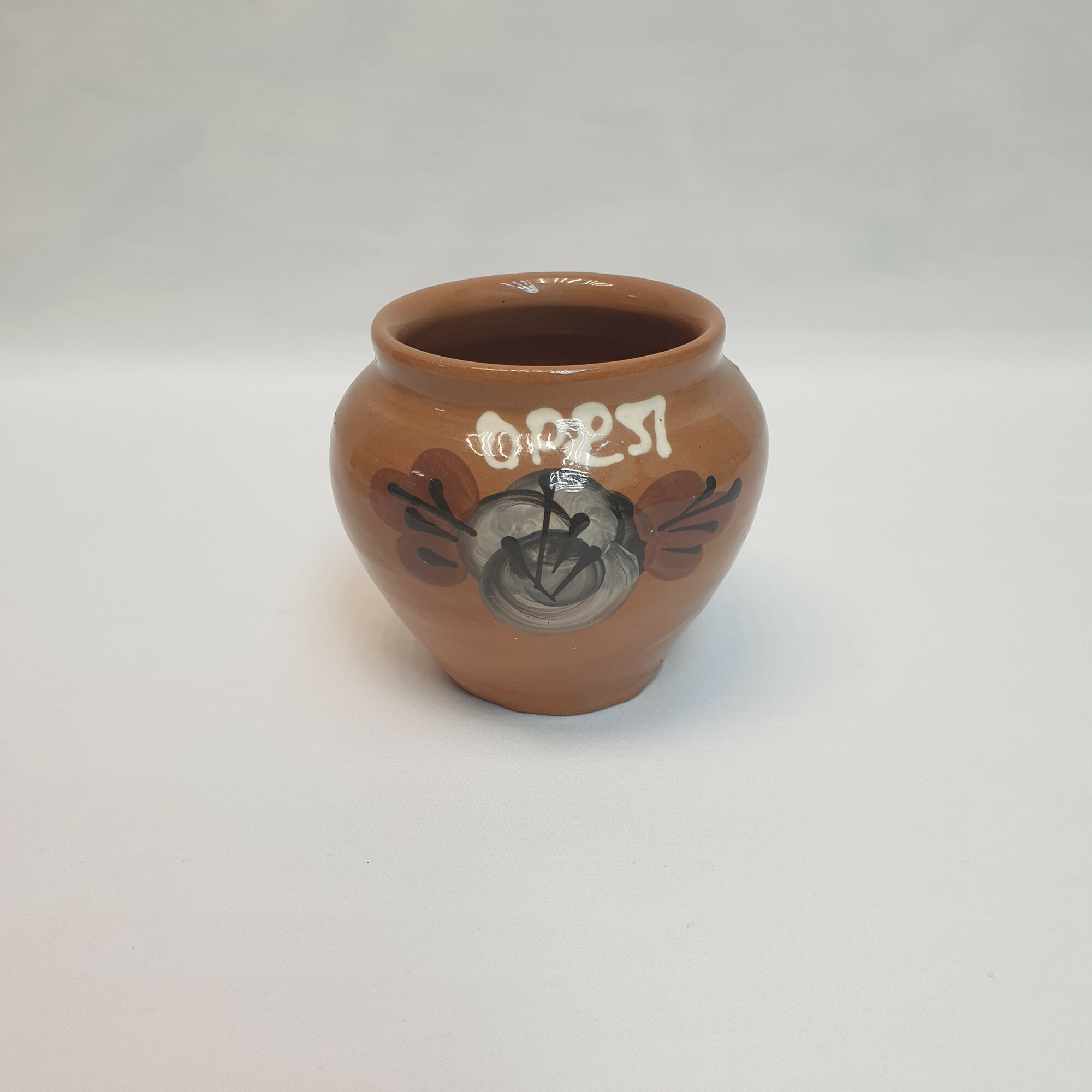 Горшочек Орел, обливная керамика роспись, винтаж СССР