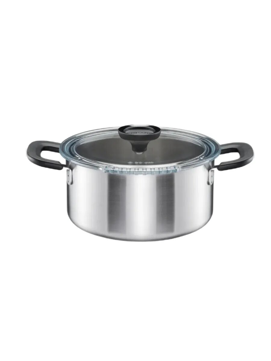 Кастрюля Functional Form Fiskars, нержавеющая сталь, серая, с крышкой, 3 л