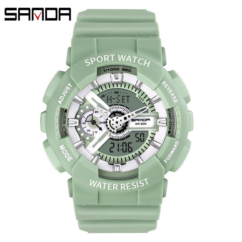 Санда Корейская модная тенденция Микро бизнес Светящийся Электронный Спортивный Тренд Студенческий Корейский Конфетный Детский Парный Часы
