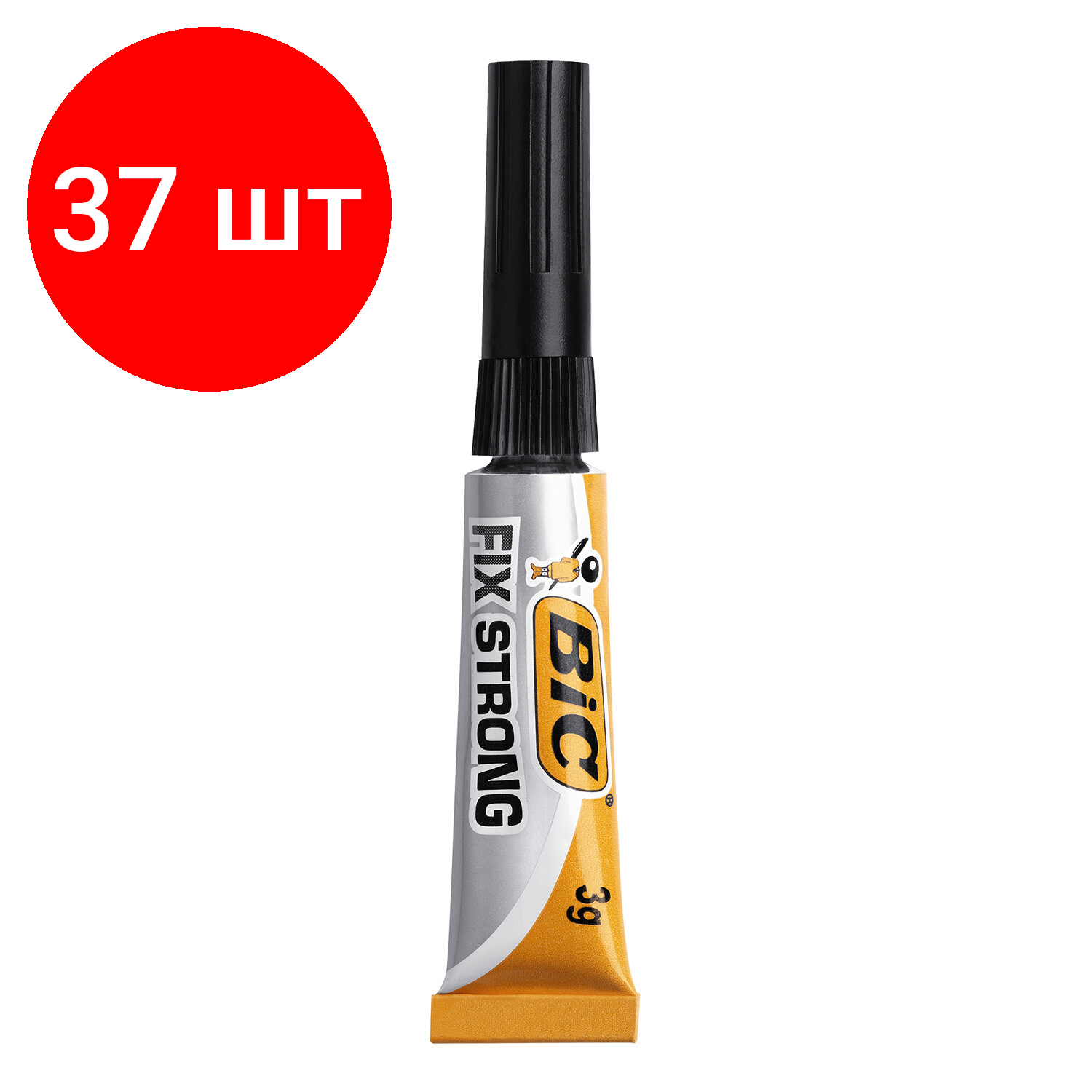 Комплект 37 шт, Клей моментальный (суперклей) BIC, 3 г, блистер, 9020853