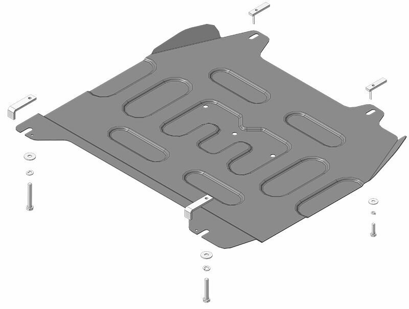 Защита КПП. 2 мм, Сталь. для Nissan Pathfinder 2005-2010, Motodor.71404