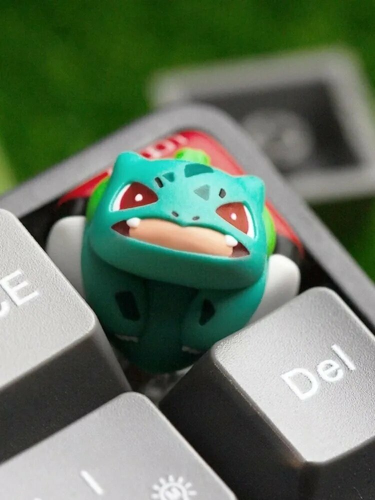 Кейкапы для механической клавиатуры - Artisan Клавиша "Bulbasaur": 1U ESC, смола, ручная работа, для MX Switch
