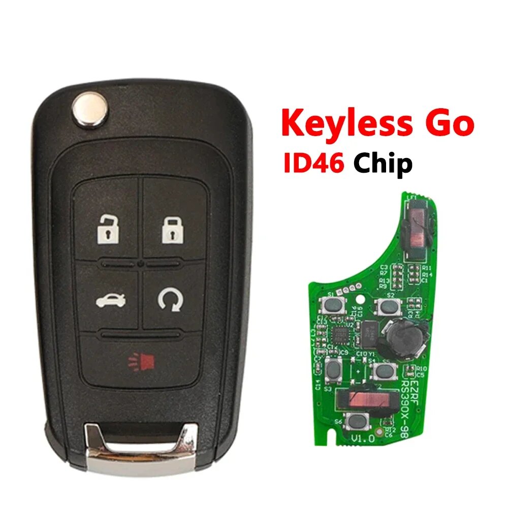 XNRKEY 2/3/4/5B Keyless Go Smart Remote Key ID46 315/433 МГц для Chevrolet 4 Plus 1 Button, 315Mhz