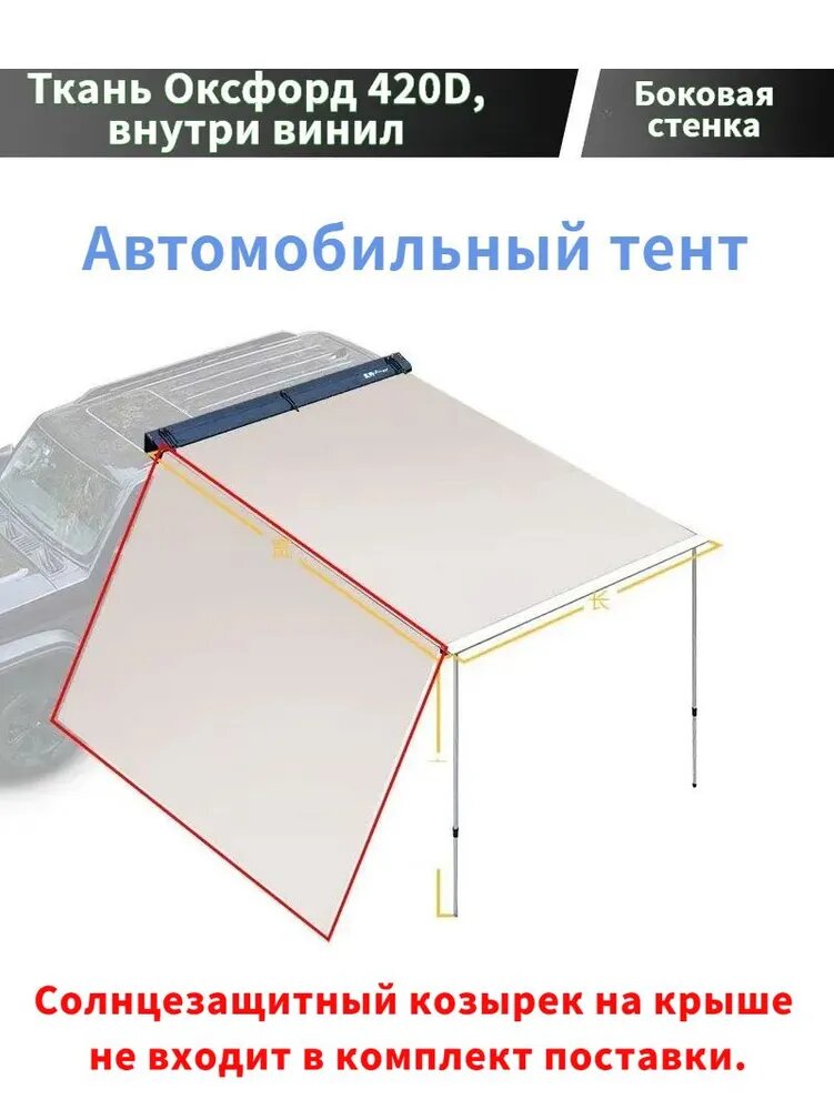 Автомобильный тент Боковая стенка 2.5M*2M