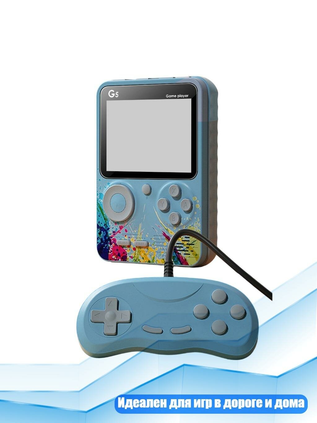 Портативная ретро-консоль с 500 играми, Синий - 2