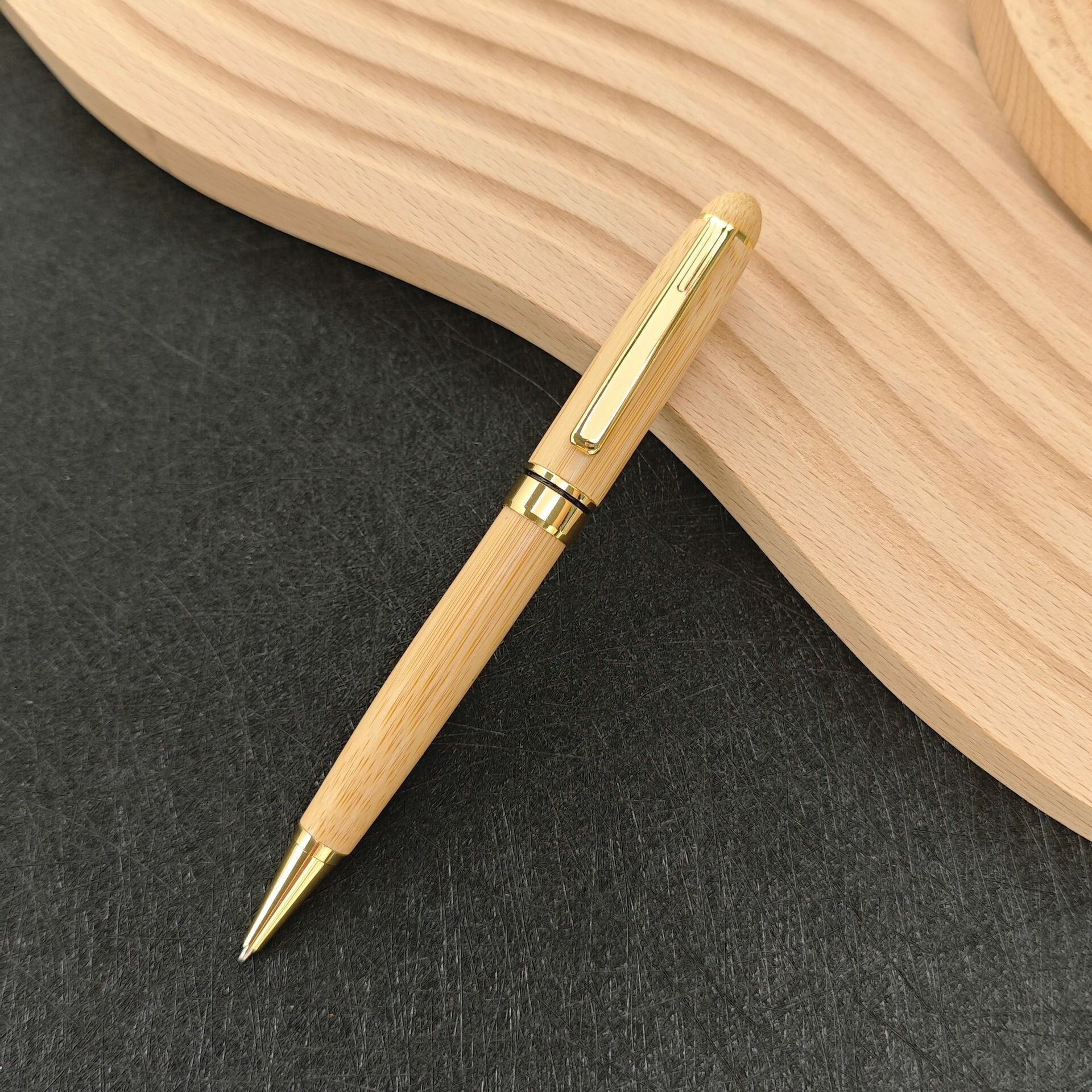 Бамбуковая деревянная ручка для письма, практика письма для студентов, бамбуковая шариковая ручка, набор ручек из бамбукового материала, оптовая реклама, подарочная коробка с бамбуковой ручкой