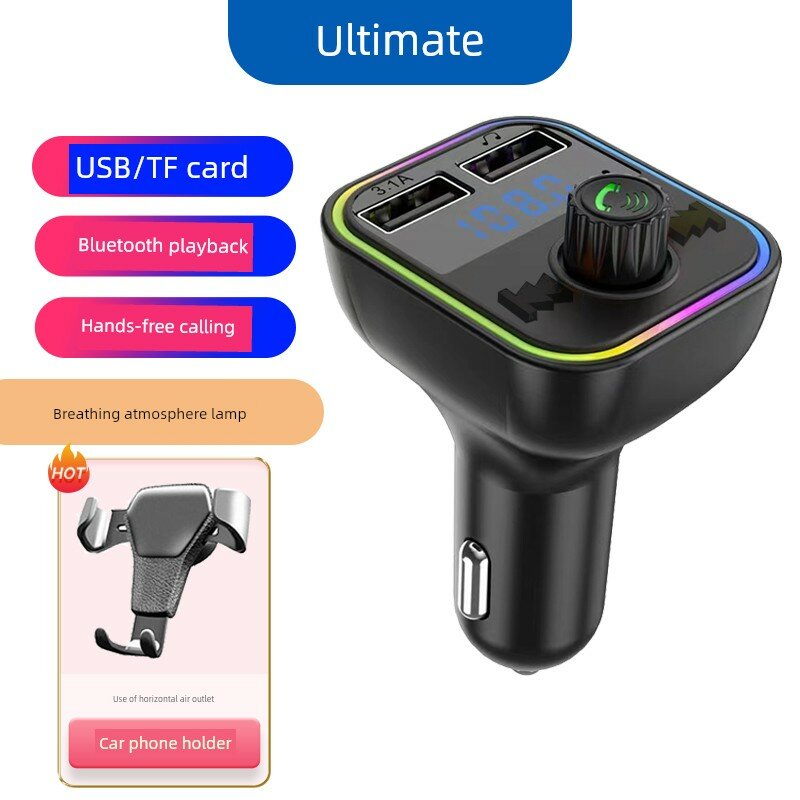 Флагманская версия Bluetooth MP3 приемник с автомобильной держаткой для телефона, USB быстрая зарядка