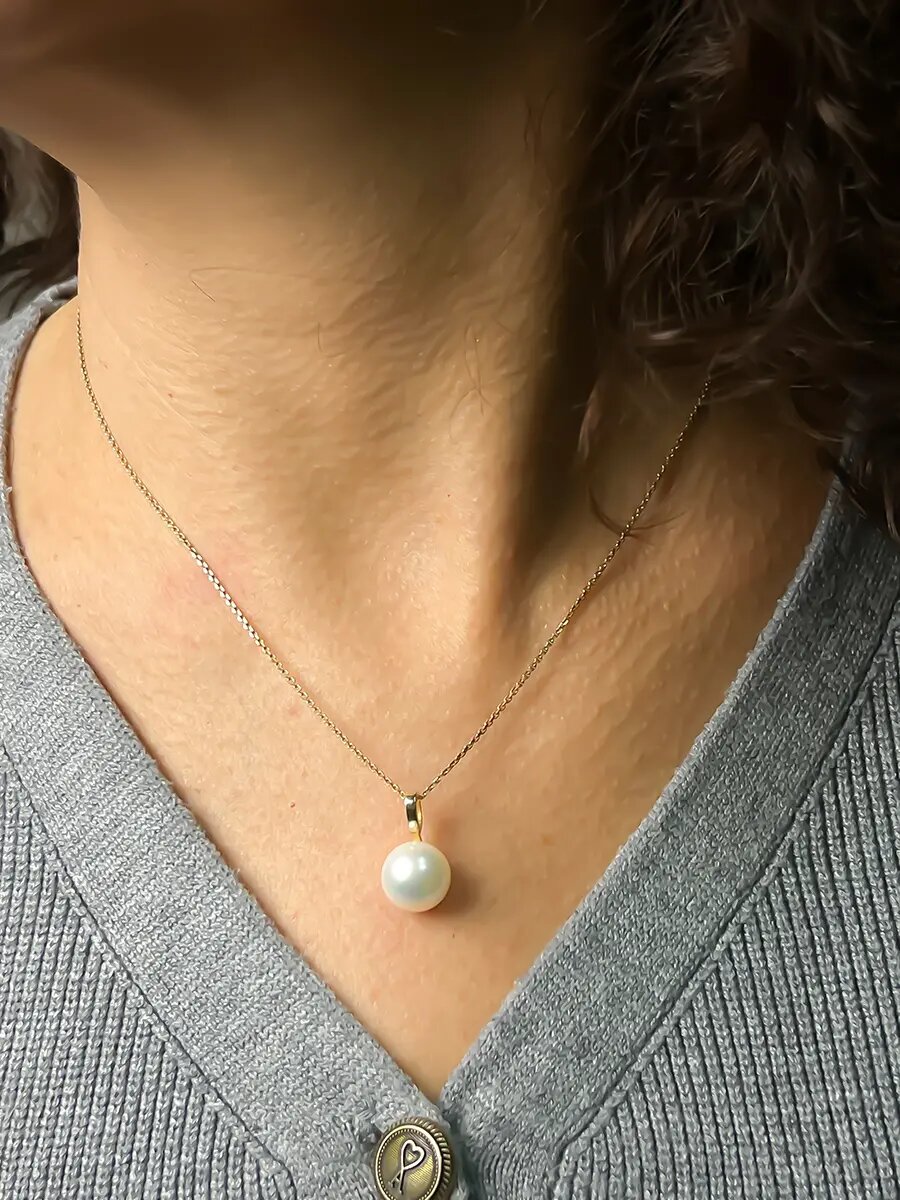 Подвеска, желтое золото, 375 проба, жемчуг