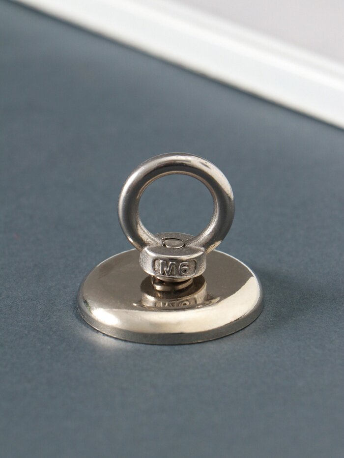 Поисковый магнит односторонний, сила сцепления 0-38 кг, d=42 мм