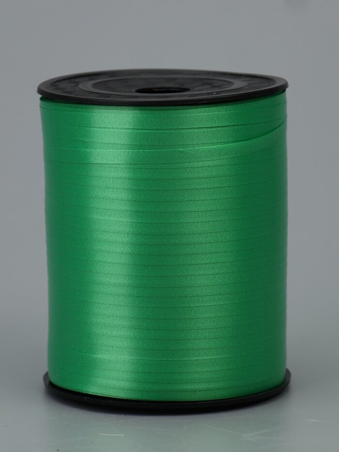 Лента для декора, подарков и шаров, зеленый, 0.5 см × 500 м