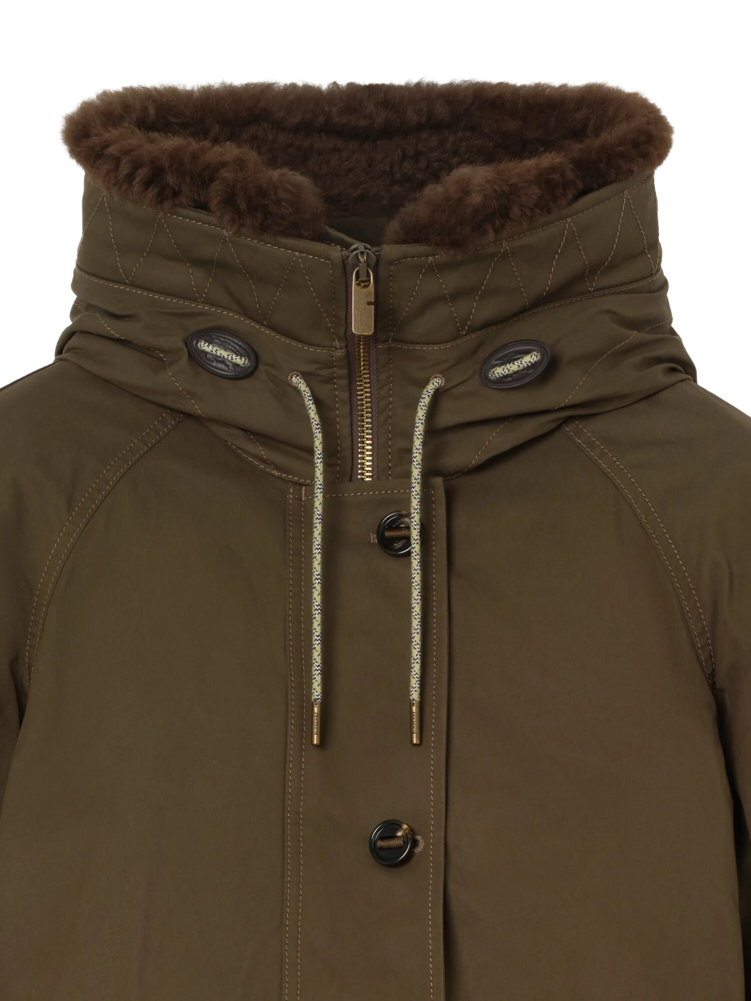 Парка BURBERRY Shearling parka, размер M, green — фото 1