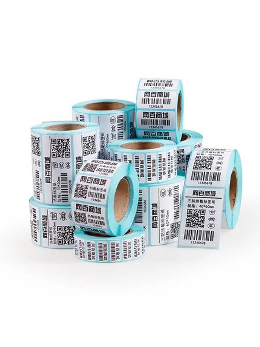 Термоэтикетки (Горизонтальные 70x30, 500 шт, 12 рулонов)