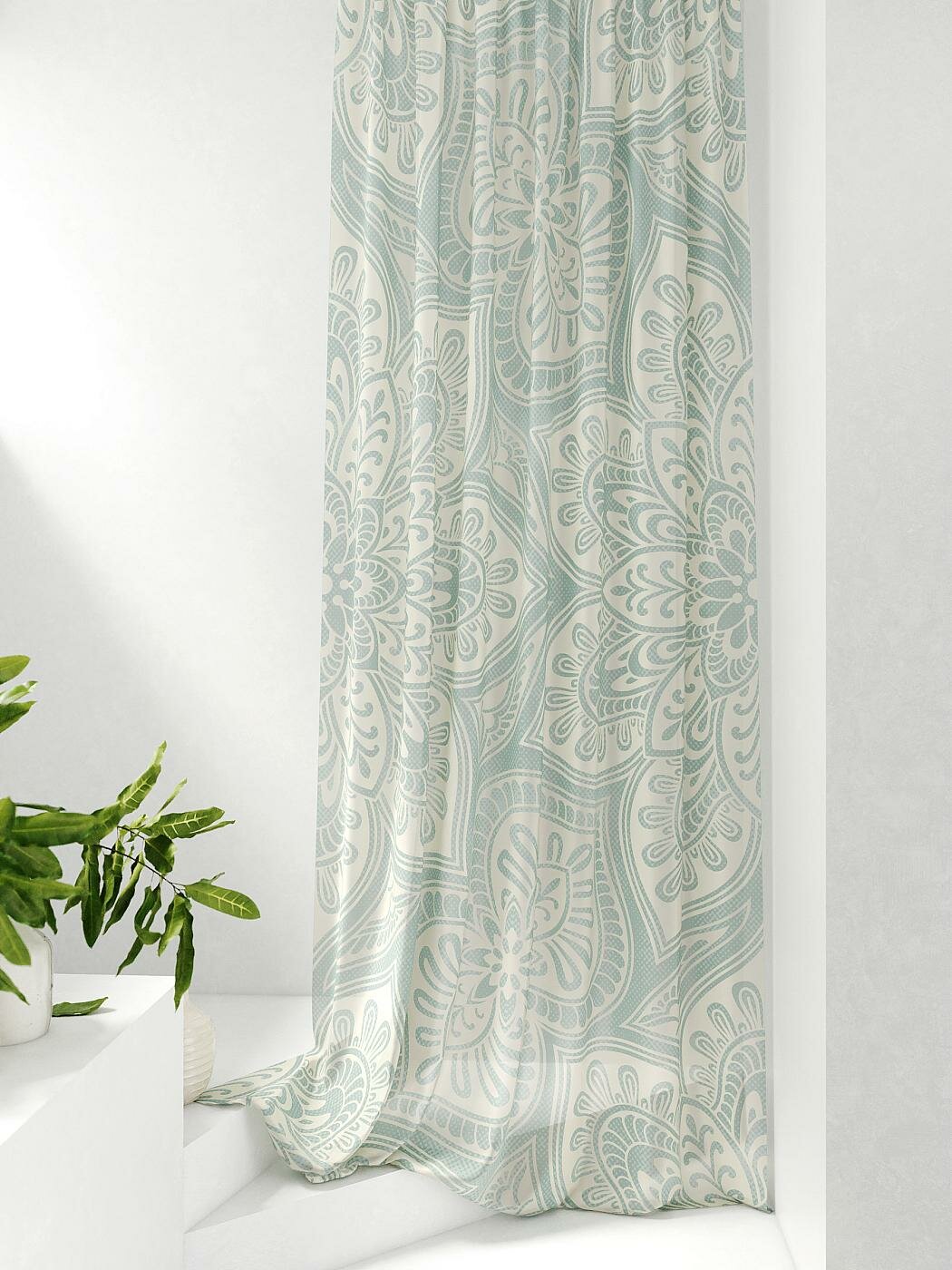 Штора для спальни и гостиной готовая 150x260 см с рисунком (589156-260)