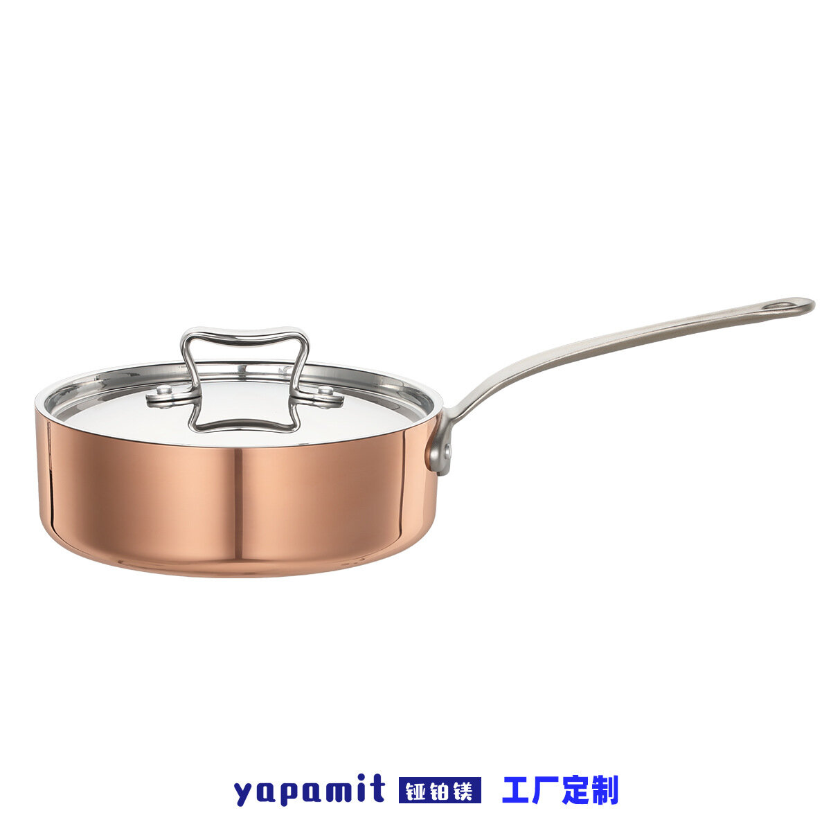 Заводская кастомизация, утолщенный высококачественный медный кастрюля, набор кастрюль для супа с двойными ручками, пищевой 304 нержавеющий сталь