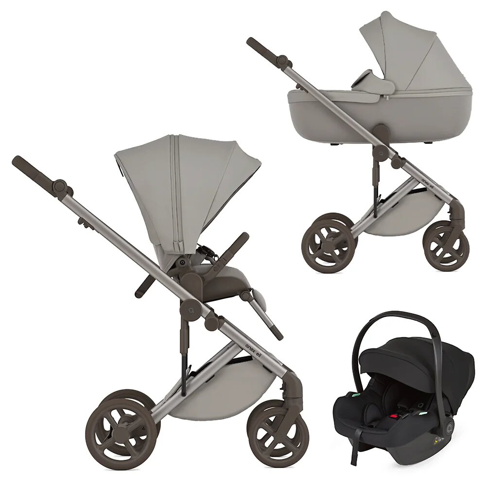 Детская коляска 3в1 Anex Eli, цвет Granti (Светло-серый)